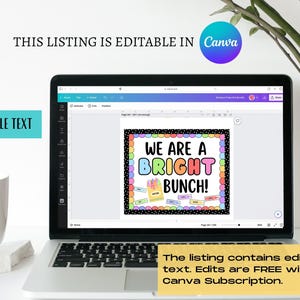 Classroom Bulletin Board Kit Display, Printable Rainbow Crayon Welcome ...