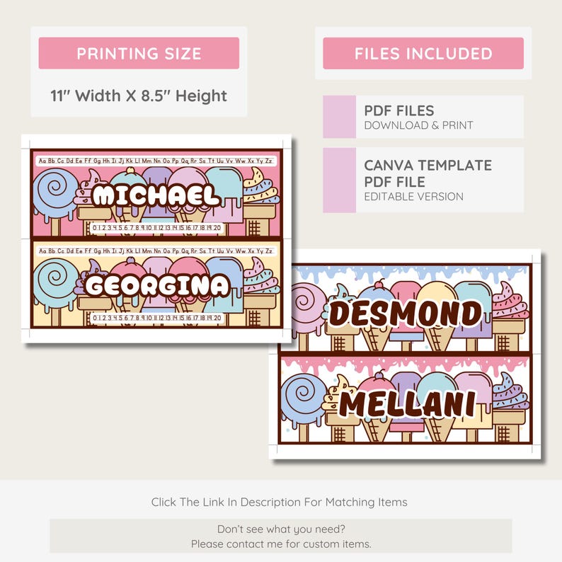 Editable Student Name Plates: Sweet Treats Classroom Decor (canva ...