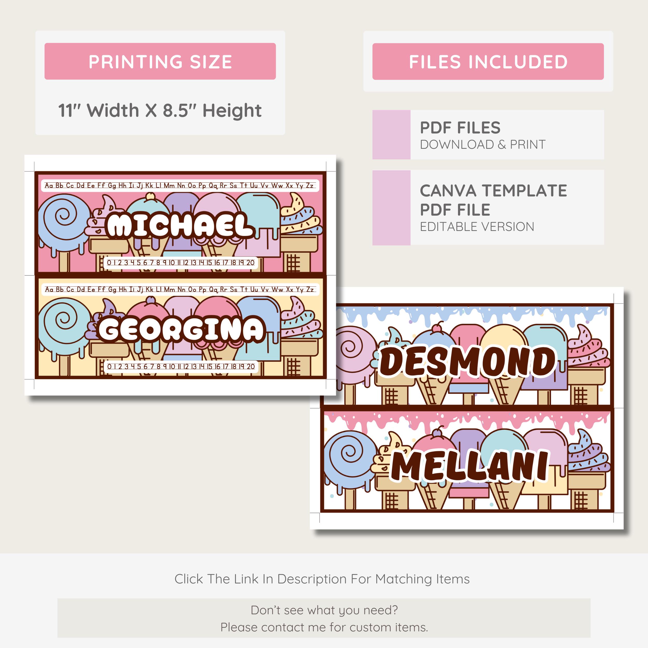 Editable Student Name Plates: Sweet Treats Classroom Decor (canva ...