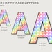 Rainbow Happy Face Bulletin Board Letters, Printable A-Z Display ...