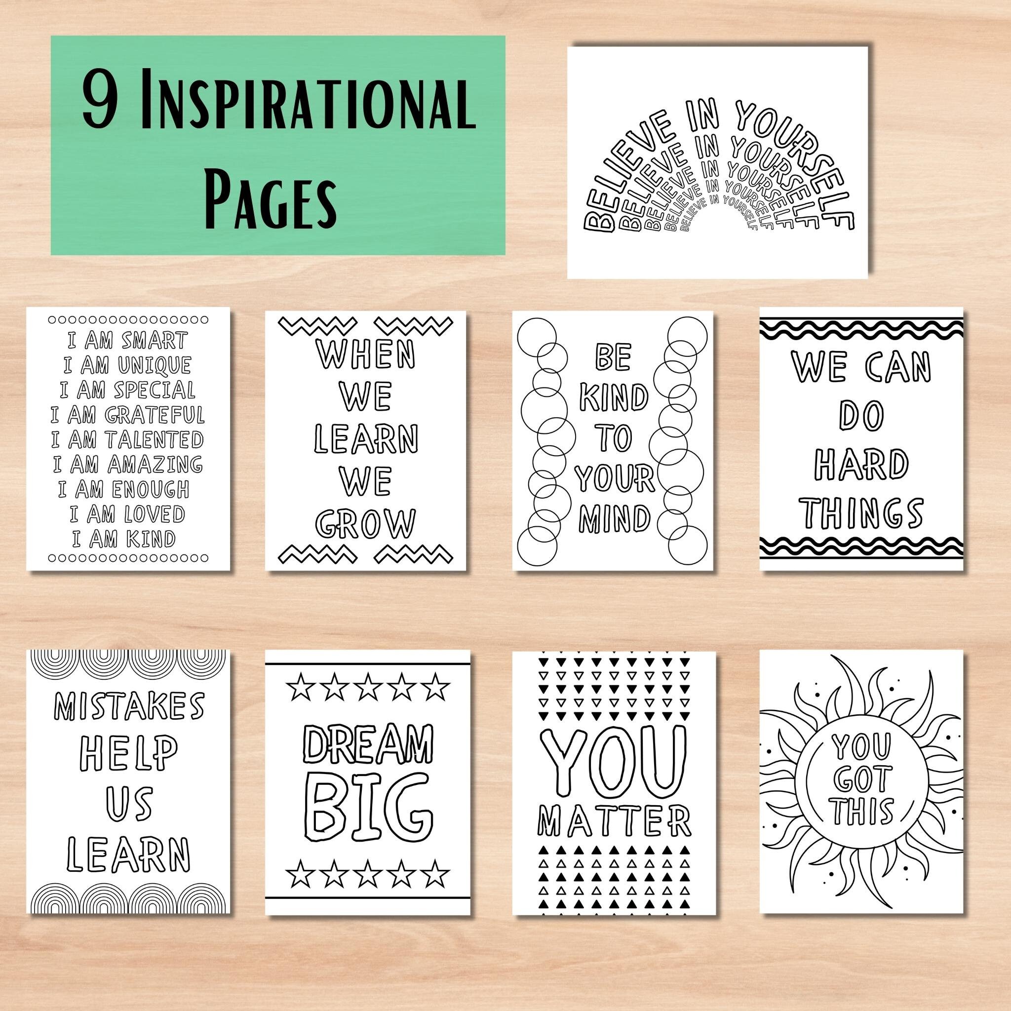 20 Calming Coloring Pages, School Counselor Activity Pages, Feelings ...
