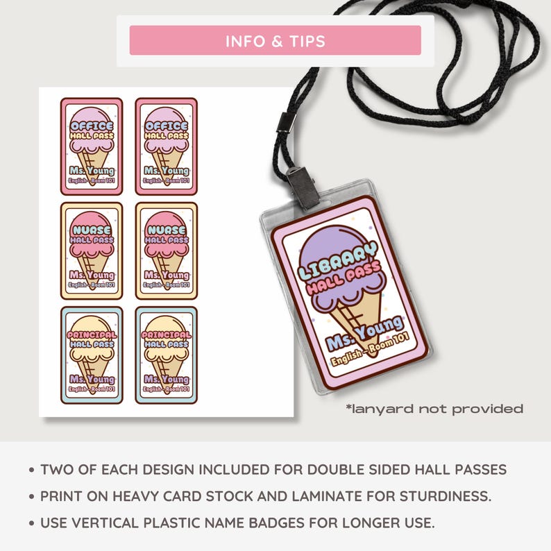 Classroom Hall Passes, Printable & Editable Hall Passes, Pastel ...
