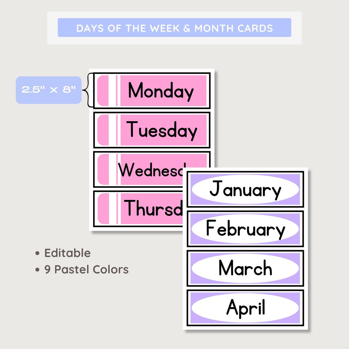 Pastel Crayon Flip Calendar: Printable Classroom Decor (canva Template ...