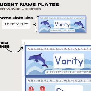 Ocean Theme Student Name Plates, Printable & Editable Classroom Desk ...