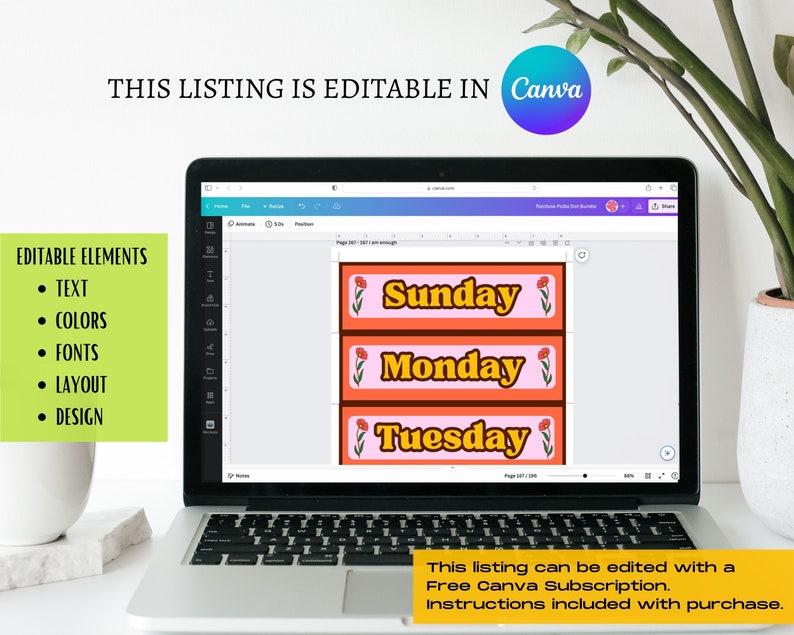 Groovy Flip Calendar, Printable & Editable Flip Calendar, Sight Words ...