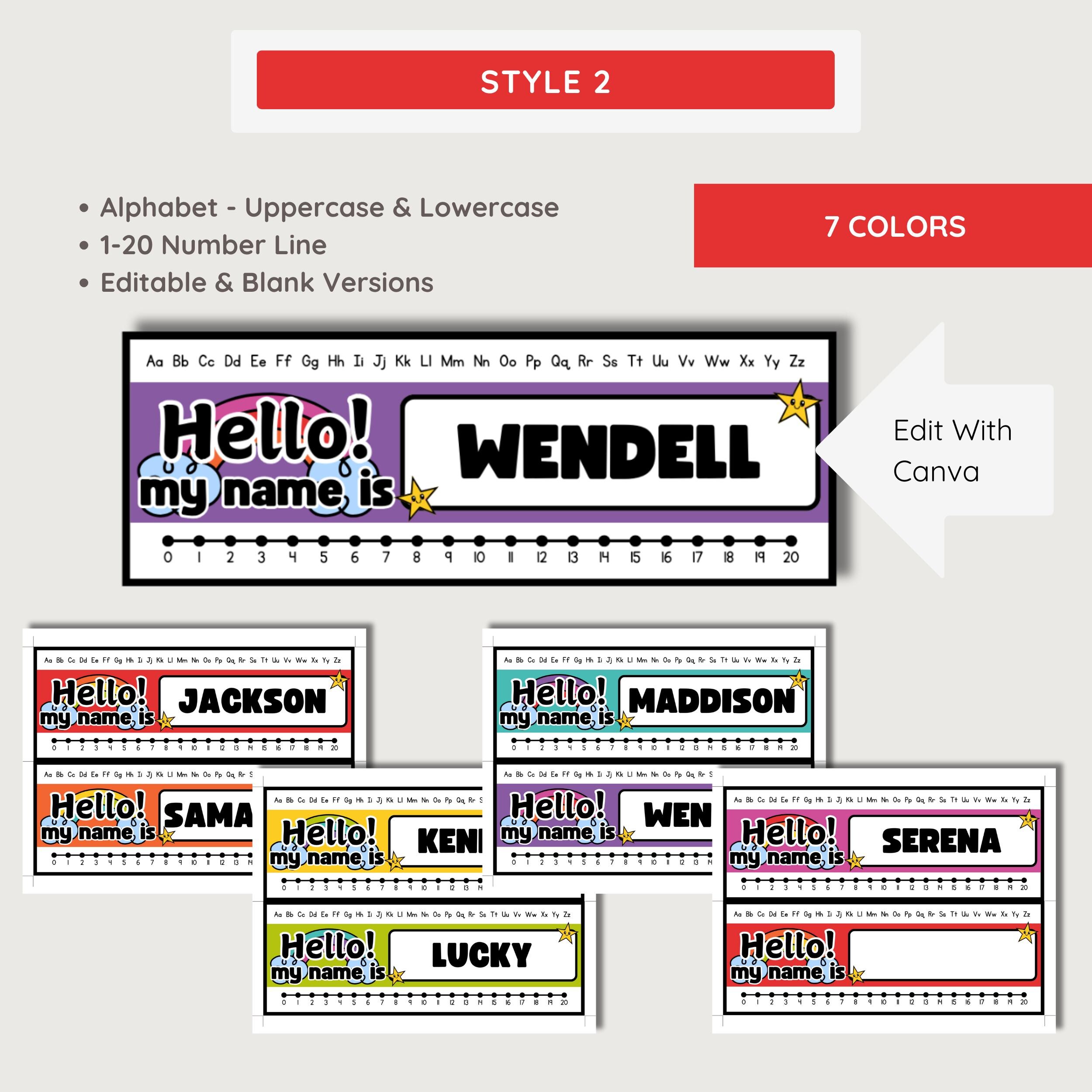Rainbow Student Name Tags, Printable & Editable Classroom Student Desk ...
