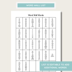 Classroom Modern Word Wall Display, Printable & Editable Sight Words ...