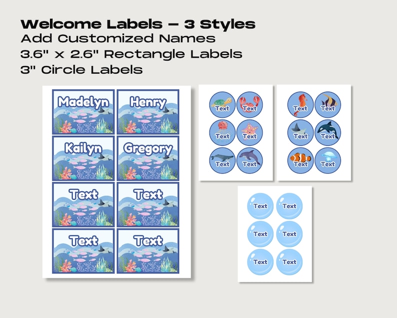 Ocean Theme Welcome Bundle, Printable & Editable Classroom Welcome Sign ...