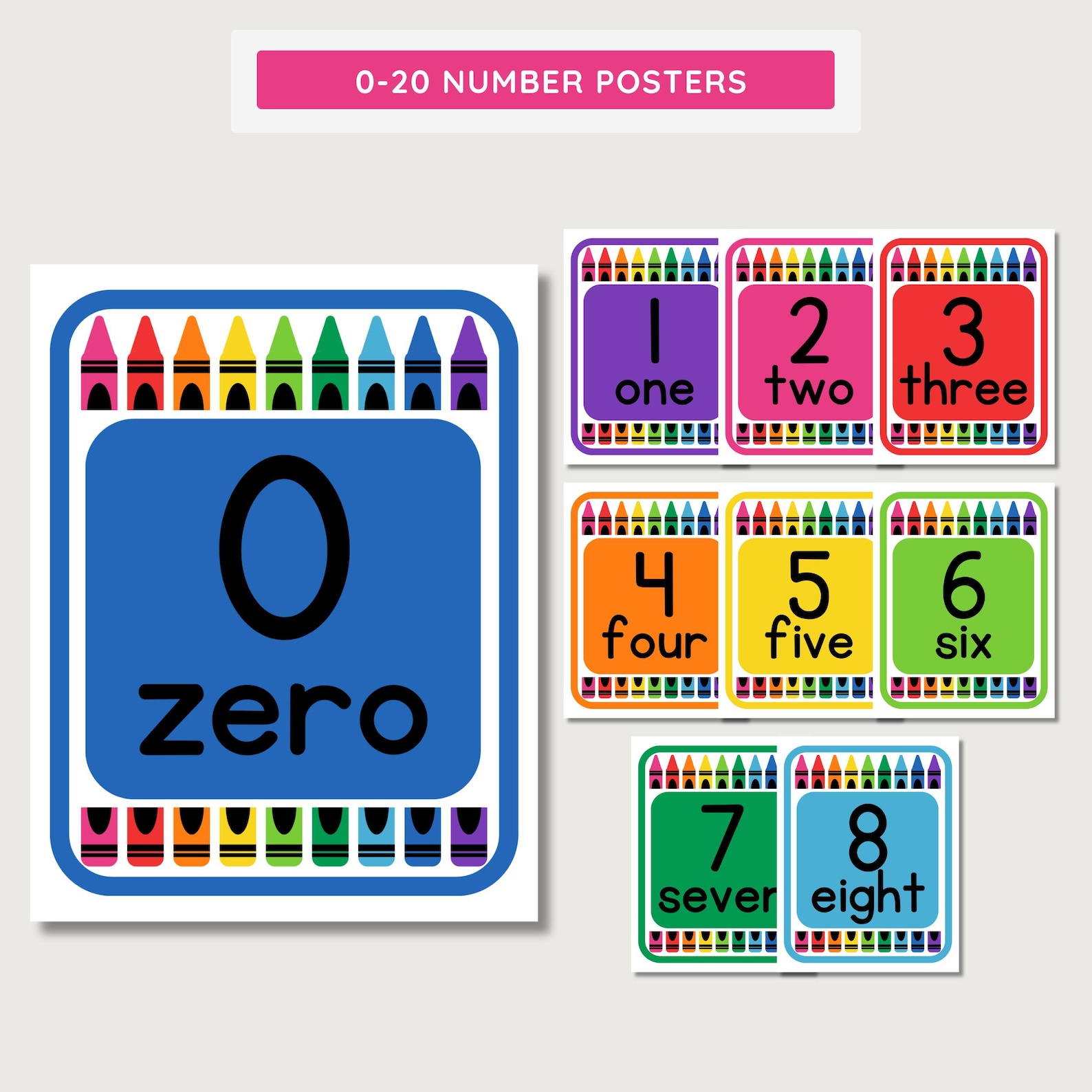 Rainbow Classroom Number Posters: Ten Frame, Skip Counting (canva ...