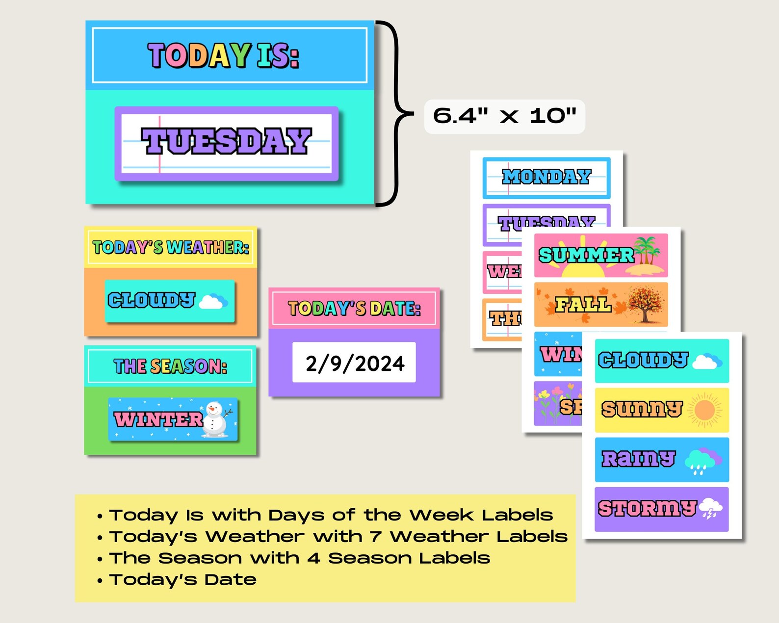 Pastel Classroom Calendar Bundle: Editable Canva Template (digital ...