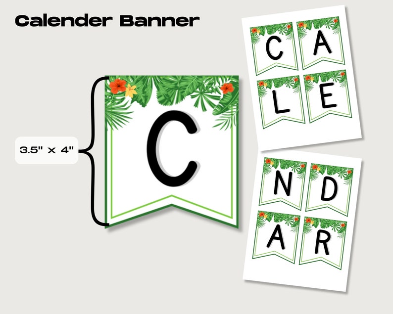 Jungle Calendar Bundle: Editable Classroom Decor (canva Template) - Etsy