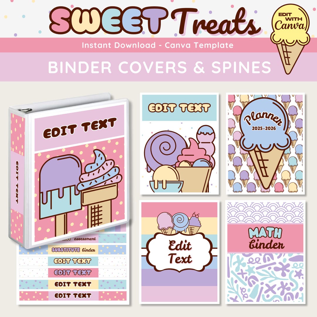 Editable Pastel Binder Covers & Spines, Printable Binder Template ...