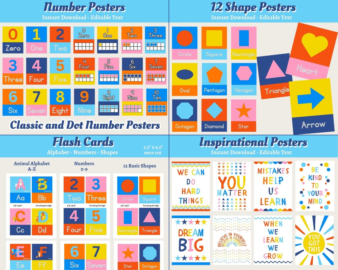 Animal Letters Classroom Decor Bundle, Editable Classroom Decor, Canva ...