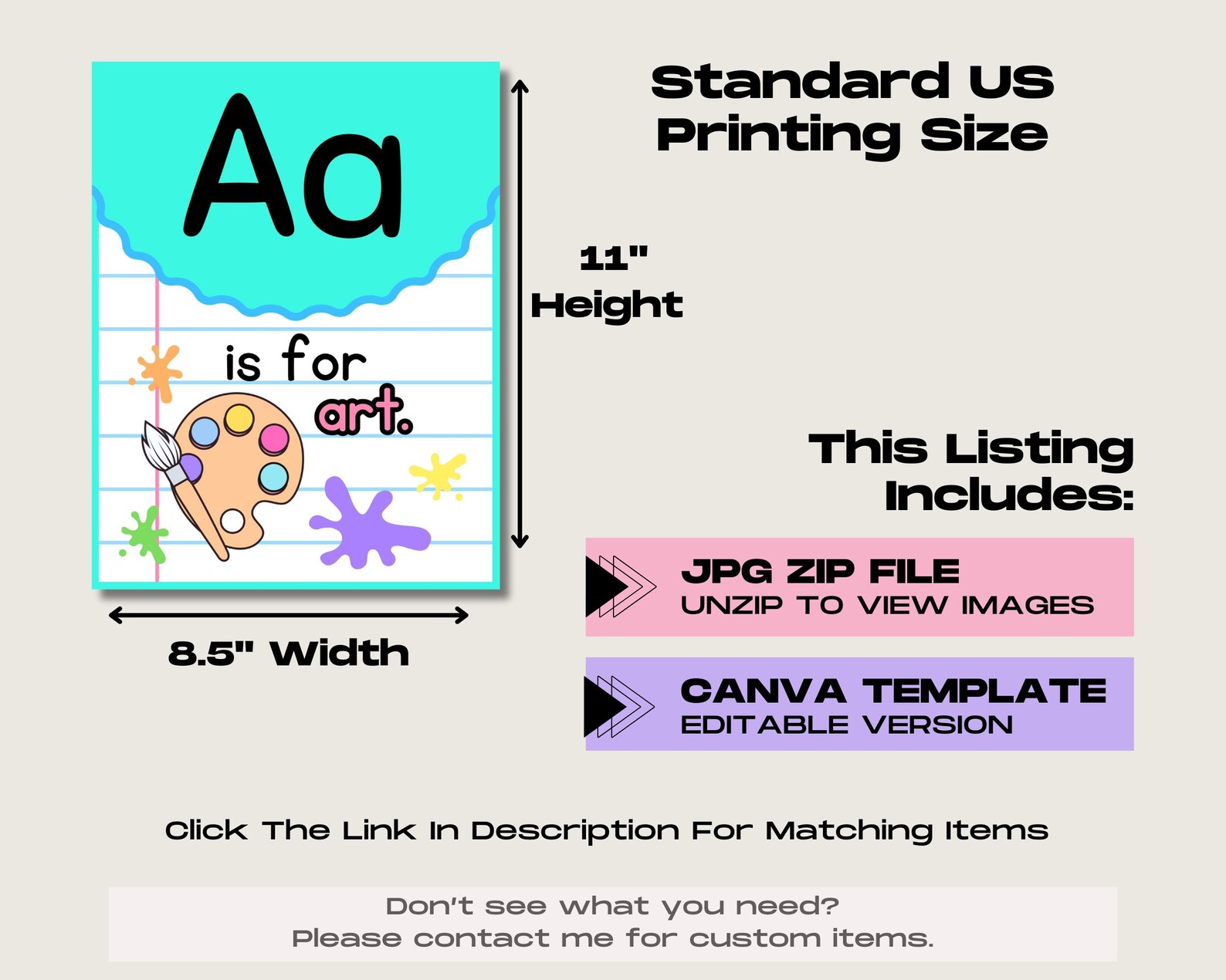 Pastel Alphabet Posters: A-Z Cursive, School Decor (canva Template ...
