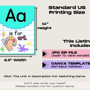 Pastel Alphabet Posters: A-Z Cursive, School Decor (canva Template ...