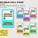 Editable Pastel Hall Passes Template, Printable School Restroom Passes ...