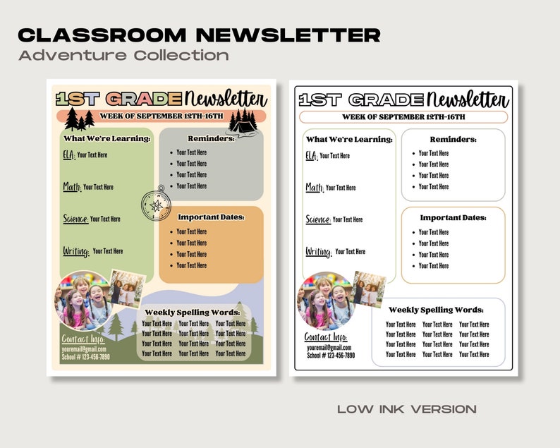 Printable & Editable Classroom Newsletter, Back to School Letter ...