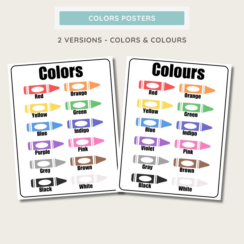 Classroom Color Posters: Crayon Theme, Editable Teacher Decor (digital ...