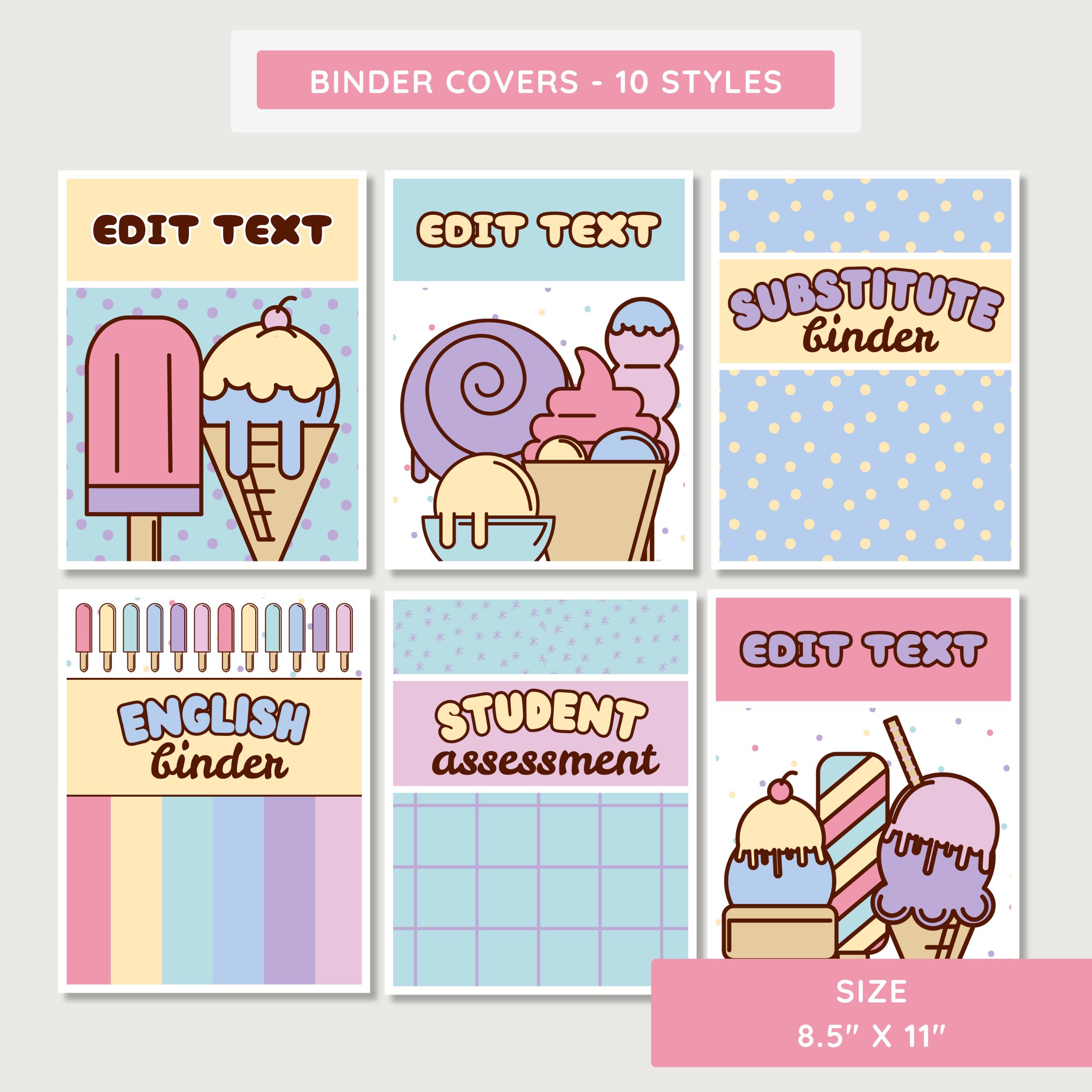 Editable Pastel Binder Covers & Spines, Printable Binder Template ...
