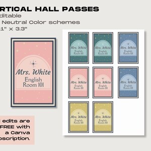 Boho Teacher Hall Passes: Editable School Bathroom Passes (digital ...