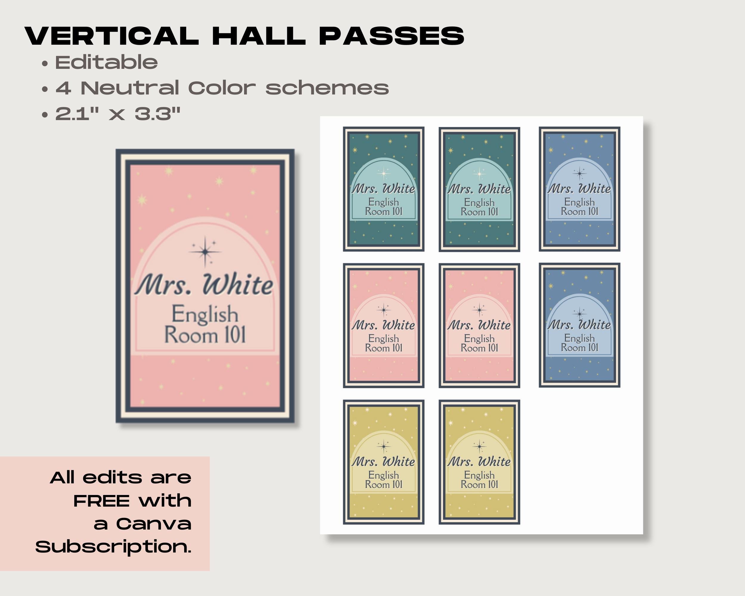 Boho Teacher Hall Passes: Editable School Bathroom Passes (digital ...