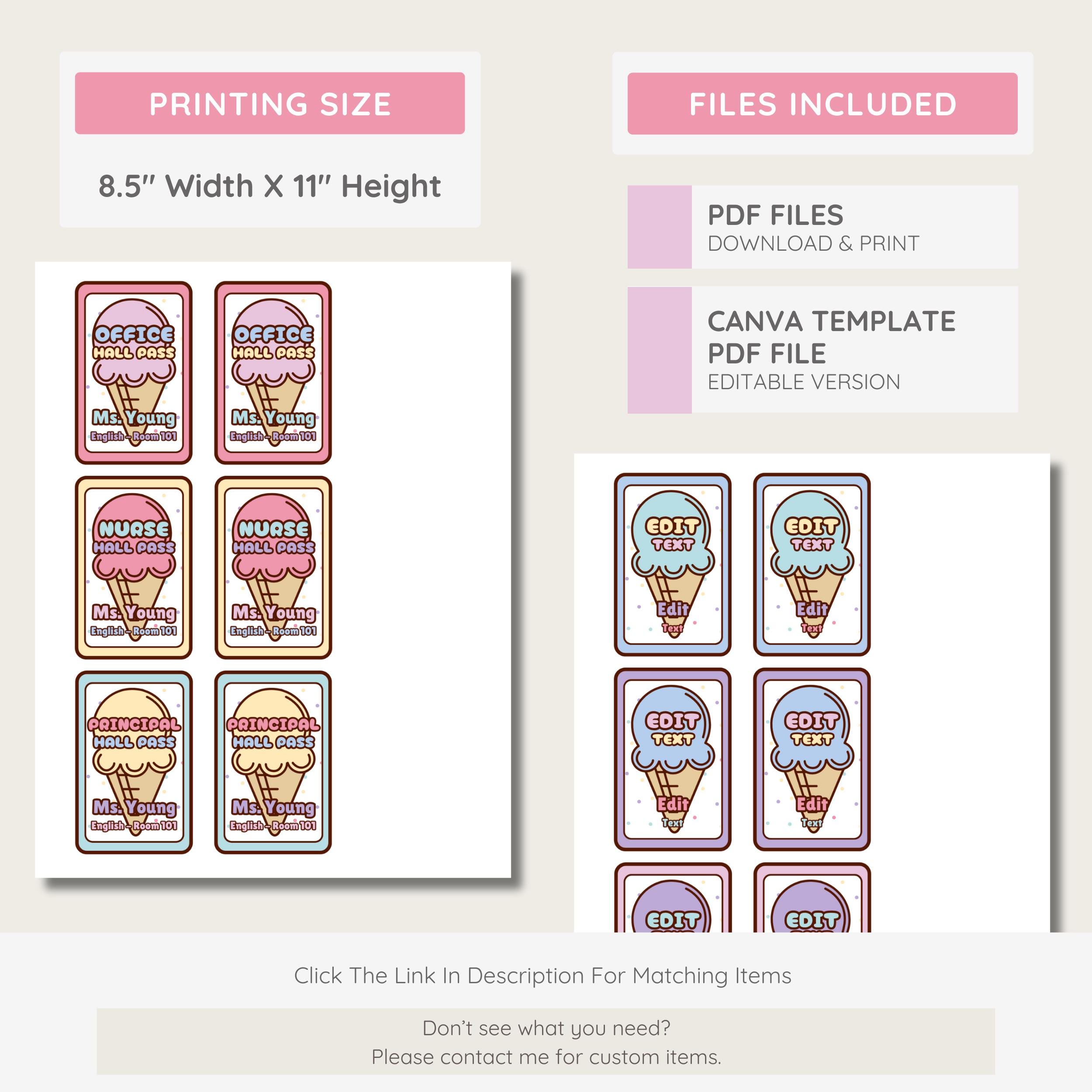 Classroom Hall Passes, Printable & Editable Hall Passes, Pastel ...