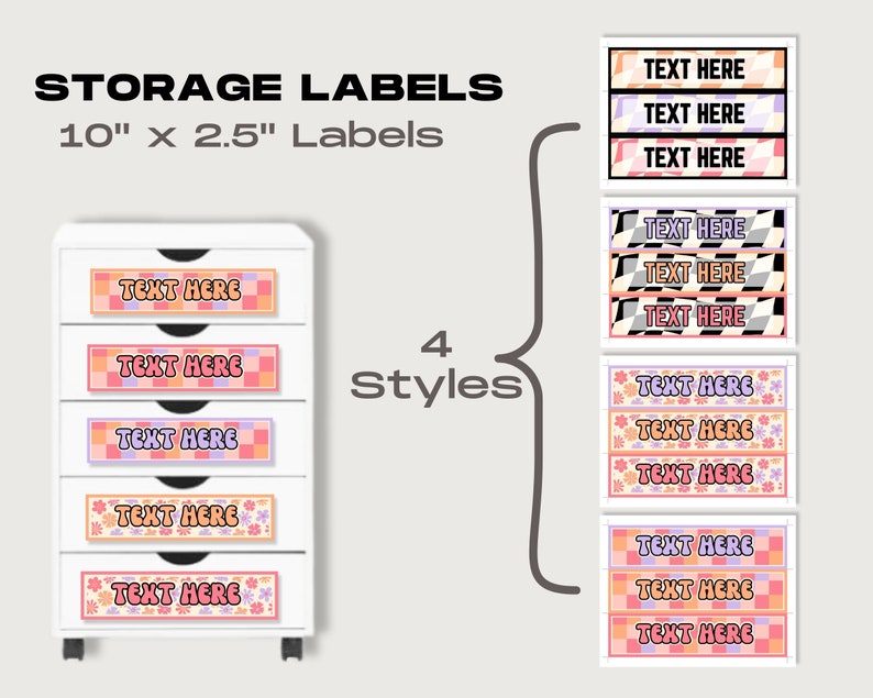 Retro Printable Labels, Editable Classroom Labels, Groovy Labels ...