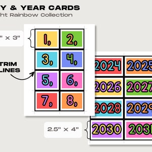 Bright Rainbow Flip Calendar, Editable Classroom Calendar, Kindergarten ...