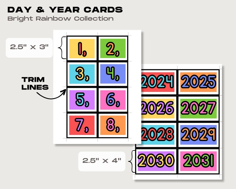Bright Rainbow Flip Calendar, Editable Classroom Calendar, Kindergarten ...