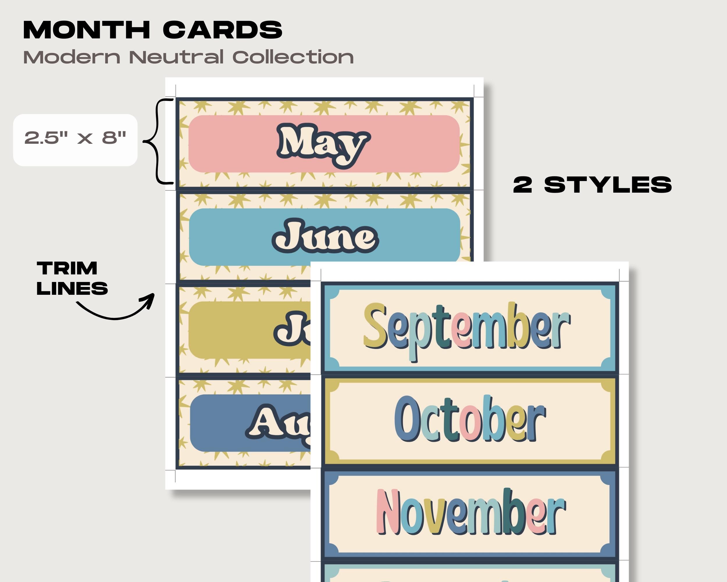 Modern Neutral Classroom Flip Calendar: Editable Canva Template (JPG ...