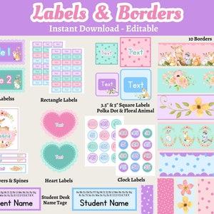 Woodland Animals Classroom Decor Bundle, Editable School Decor, Teacher ...