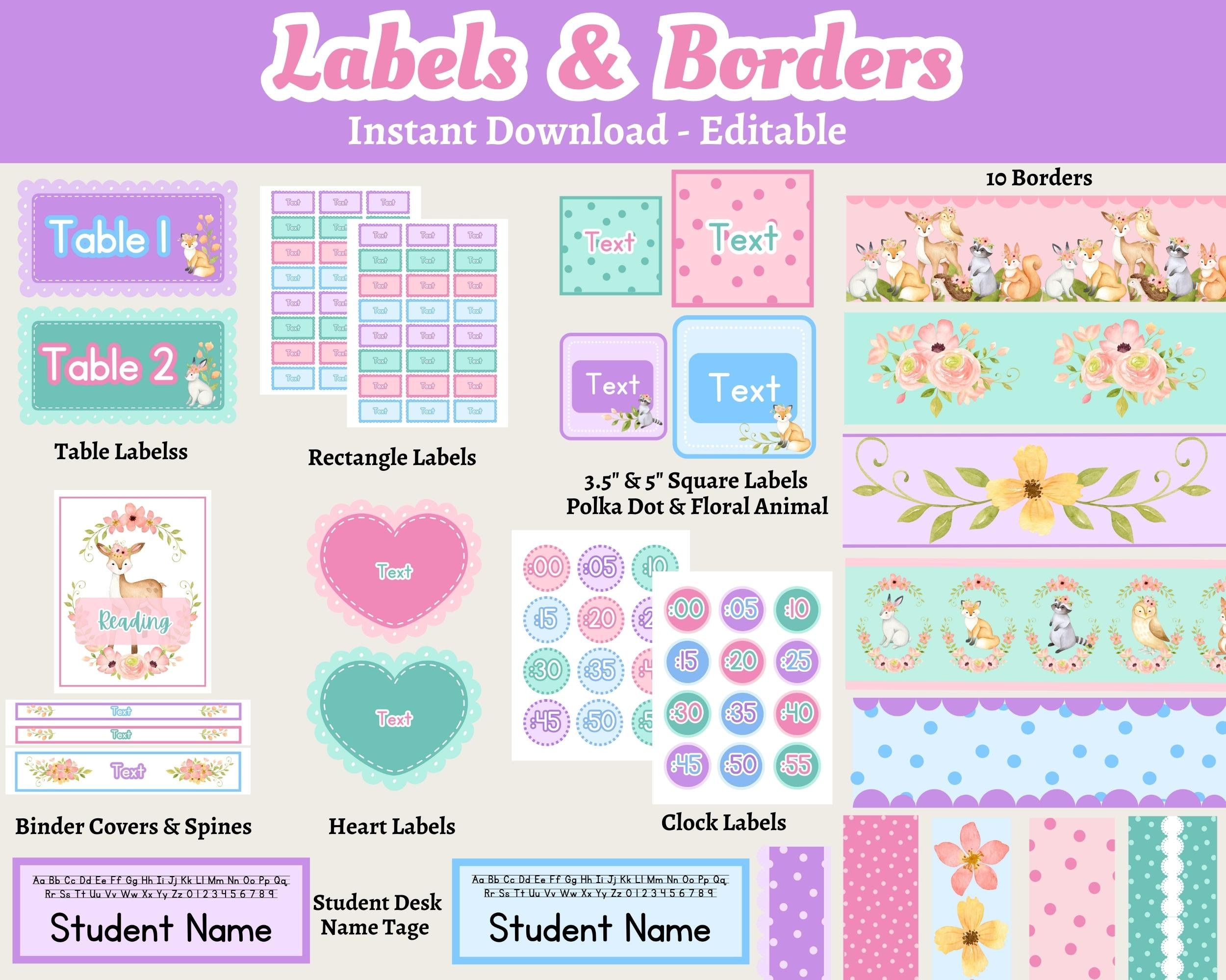 Woodland Animals Classroom Decor Bundle, Editable School Decor, Teacher ...