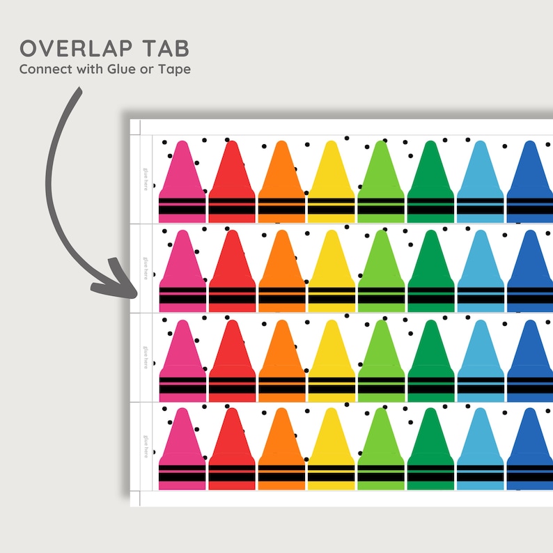 Rainbow Crayon Bulletin Board Borders: Printable Classroom Decor ...