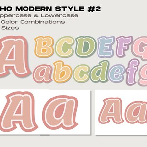 Boho Modern Bulletin Board Letters, Editable & Printable A-Z Boho ...
