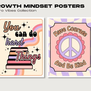 Retro Growth Mindset Posters, Printable Motivational Classroom Posters ...