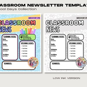 Editable Classroom Newsletter Template: Printable School News (canva ...