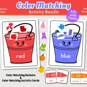 Color Matching Activity Bundle: Printable Preschool Cards (digital ...