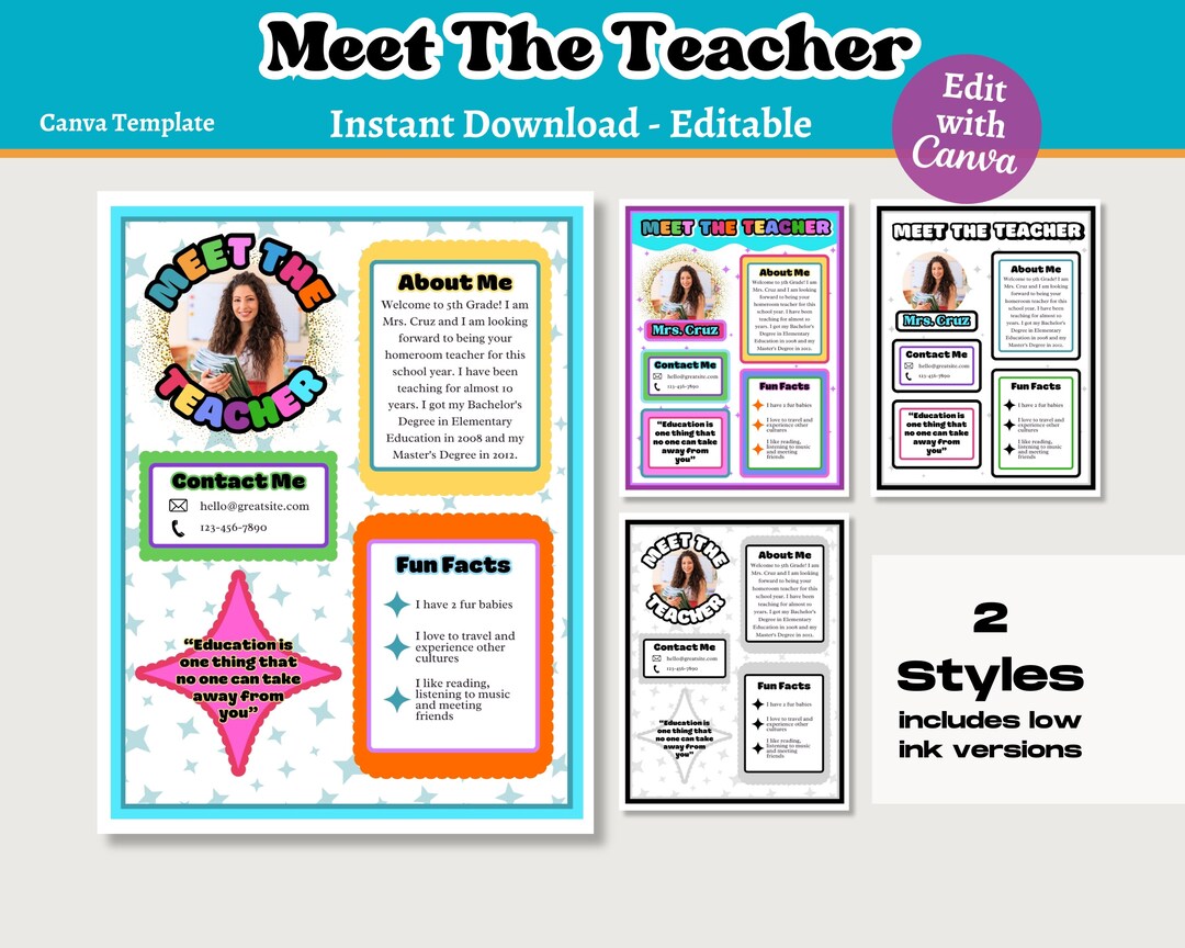 Meet the Teacher, Printable & Editable Teacher Letter, Back to School ...