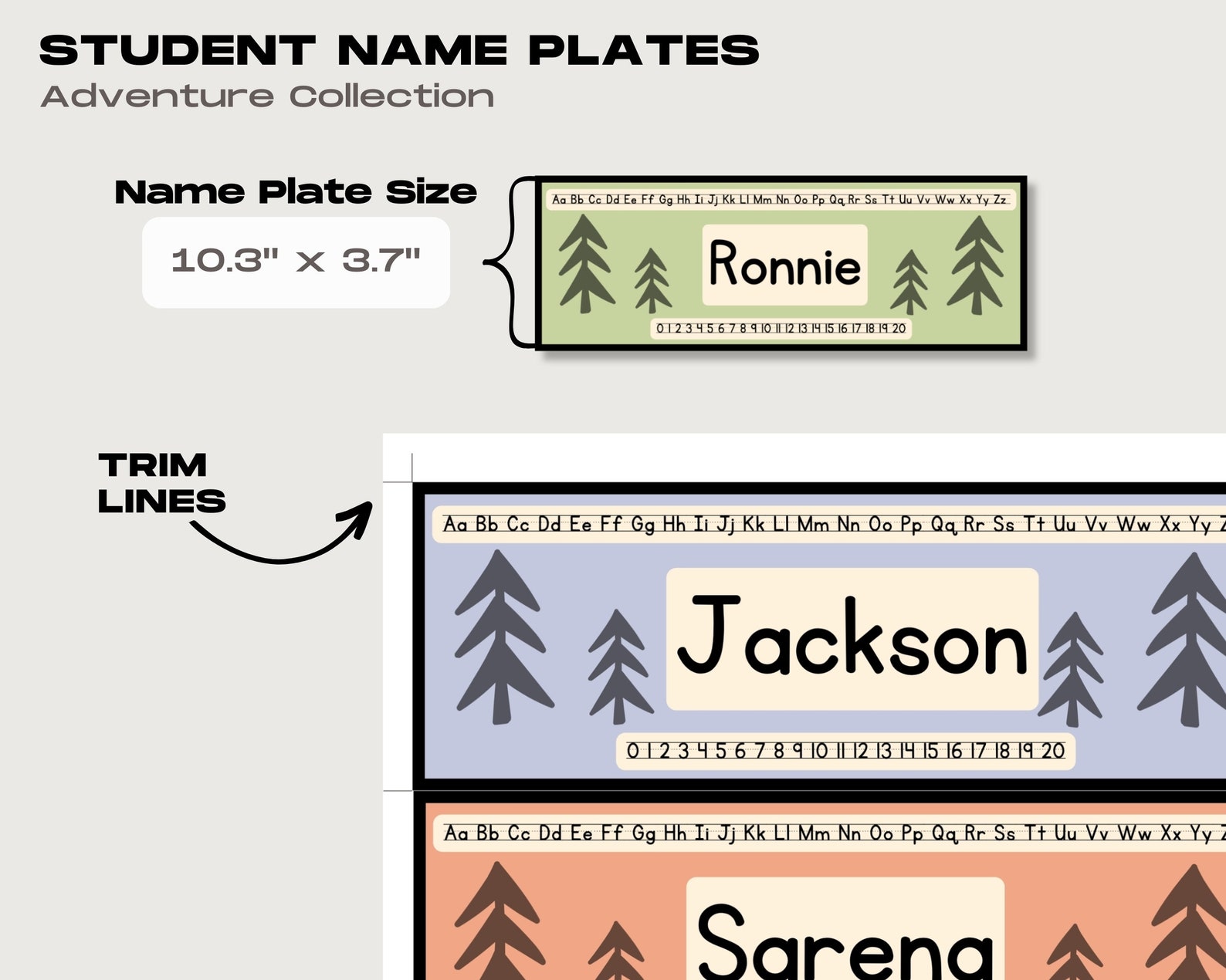 Student Name Plates, Printable & Editable Student Desk Tags, Classroom ...