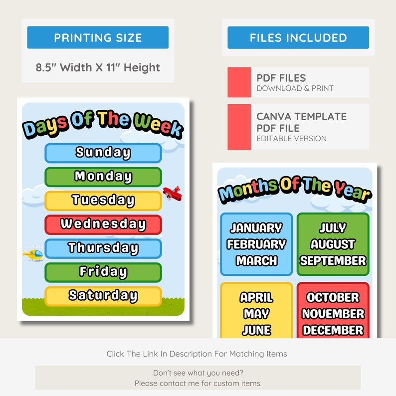 Transportation Classroom Calendar Display: Editable Canva Template ...