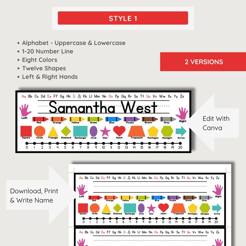 Rainbow Student Name Tags, Printable & Editable Classroom Student Desk ...