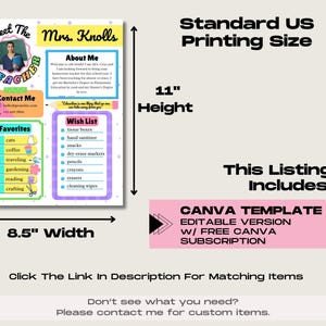 Editable Pastel Meet the Teacher Template, Printable Teacher ...