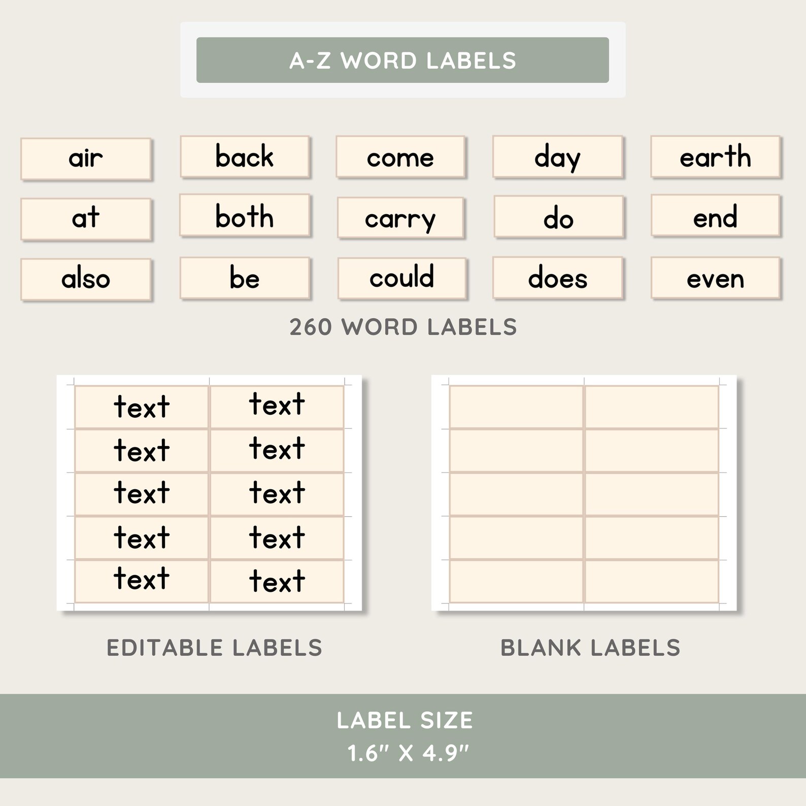 Boho Modern Word Wall, Printable Calming Word Wall Display, Editable ...