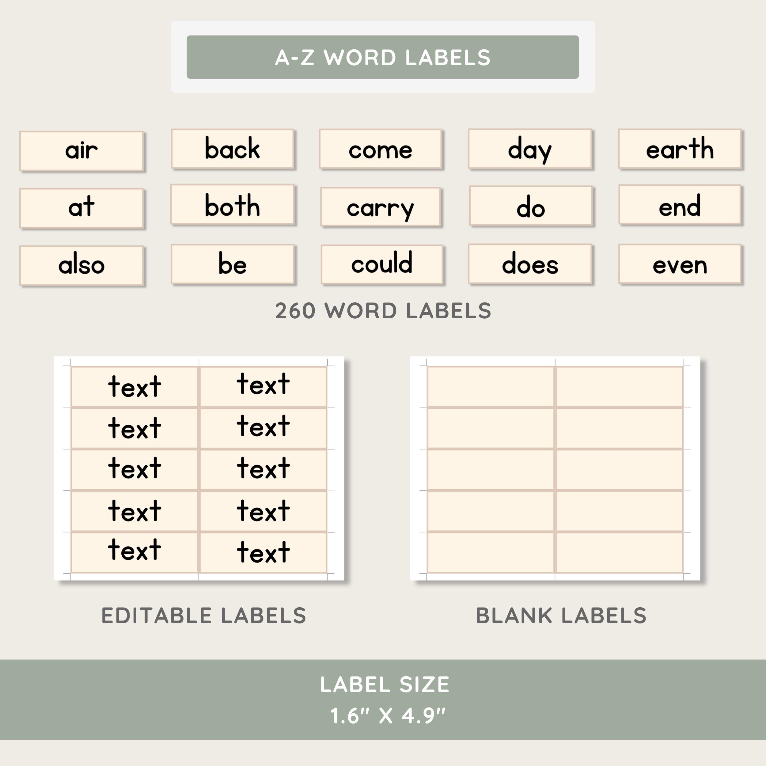 Boho Modern Word Wall, Printable Calming Word Wall Display, Editable ...