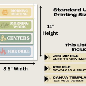 Boho Classroom Schedule: Editable Teacher Printable (canva Template) - Etsy