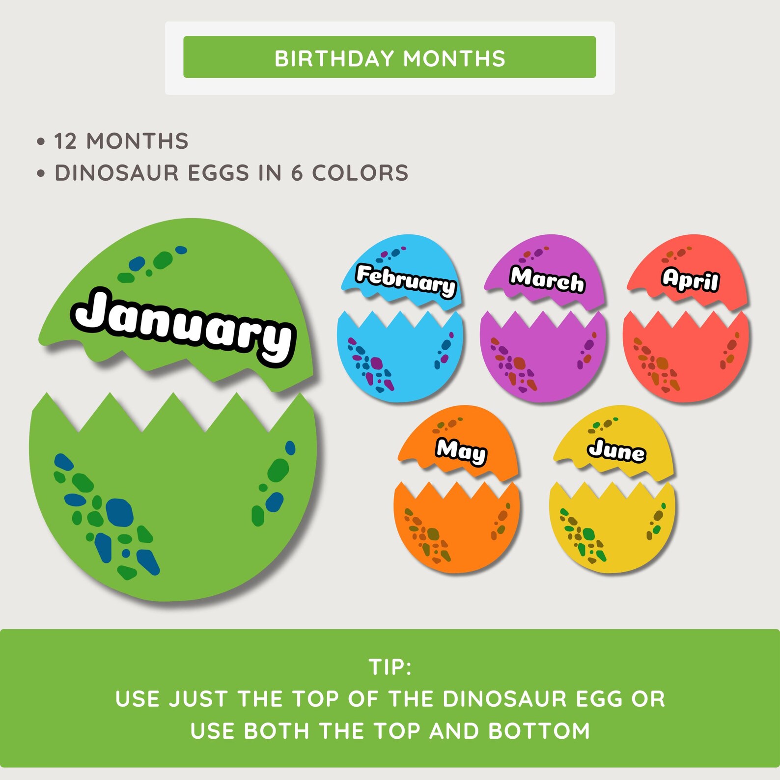 Dinosaur Birthday Bulletin Board Kit: Dino Egg Classroom Decor (canva ...