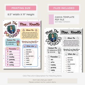 Meet the Teacher Editable Template, Printable Teacher Introduction ...
