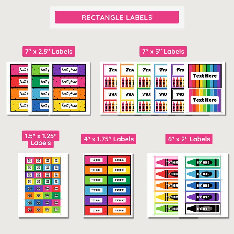 Rainbow Crayon Storage Labels, Printable & Editable Classroom Labels ...