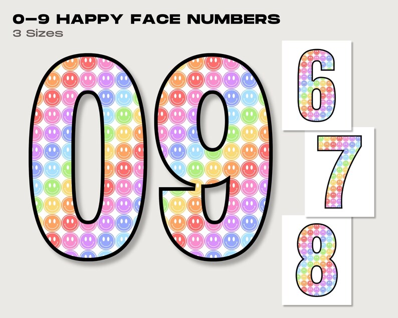 Rainbow Happy Face Bulletin Board Letters, Printable A-Z Display ...