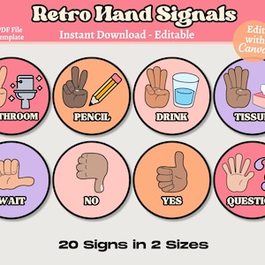 Hand Signal Printable, Editable Classroom Hand Signs, Classroom ...